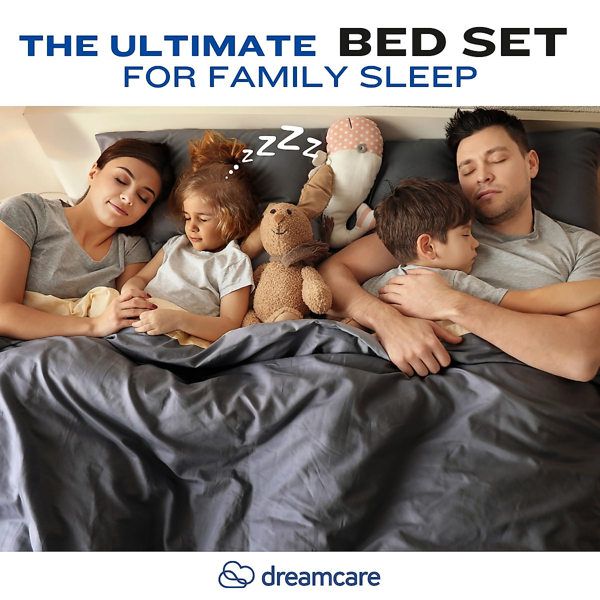 DREAMCARE deep Pocket King Sheets - 4 PCS Set - up to 21 inches - 2500 Supreme Collection - Superior Softness - Hotel Luxury Sheets & Pillowcases Set - Wrinkle and Fade Resistant (King, Gray)