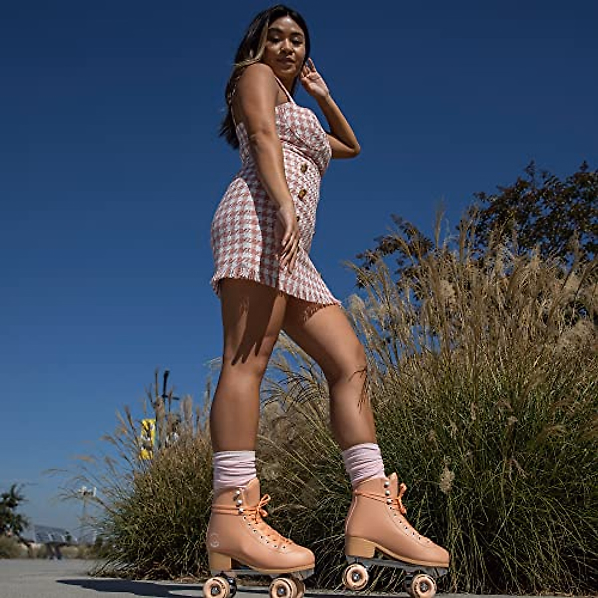 C SEVEN C7skates Cute Roller Skates for Girls and Adults (Peachy Keen, Women's 9 / Men's 8)
