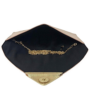 JNB Faux Patent Leather Glossy Envelope Clutch, Orange