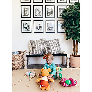 Yay Mats Stylish Extra Large Baby Play Mat. Soft, Thick, Non-Toxic Foam Covers 6 ft x 4 ft. Expandable Tiles with Edges Infants and Kids Playmat Tummy Time Mat (Emery Rainbow)