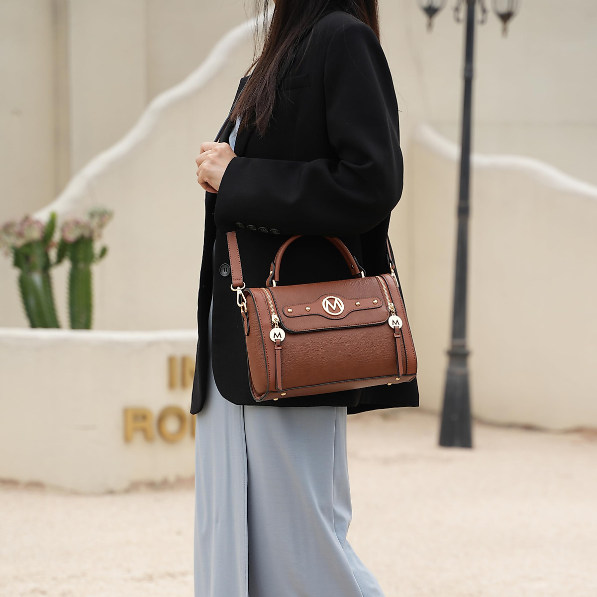 MKF Collection Crossbody Bag for Women, Handbag Purse Top-Handle Shoulder Bag By Mia K