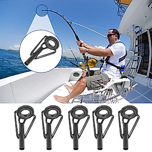 50 Pieces Fishing Rod Tip Repair Kit Rod Tips Kit Replacement for Freshwater Saltwater Rods Stainless Steel Ceramic Ring Guide Replacement Kit
