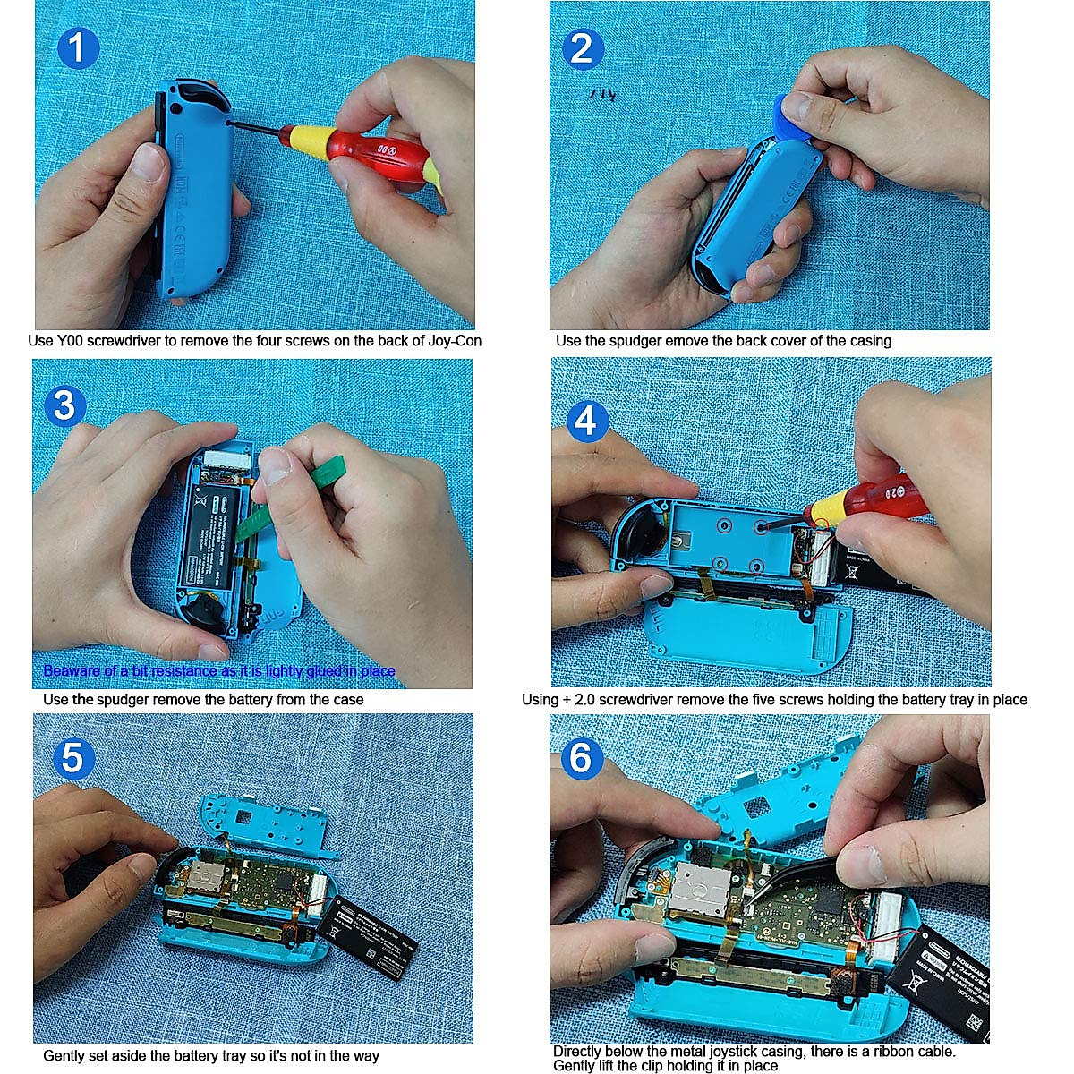 2-Pack Replacement Joystick Analog Thumb Stick Repair Kit for Nintendo Switch/Switch OLED Model/Switch Lite Joy-Con Controller - Drift Fix Tools Y1.5 / +1.5 Screwdriver/Pry Tools