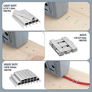 WORKPRO Electric Corded 4-in-1 Nail Gun, Professional Stapler for Wood Upholstery, Crafts, Framing, Decoration, DIY, Including 3000PCS of Staples and Nails