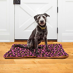 YETTASBIN Leopard Crate Pet Bed, Portable Washable Dog Cat Mat, Soft Comfortable Pet Mattress with Non-Slip Bottom for Dogs Cats Sleeping, 24 x 18 Inch