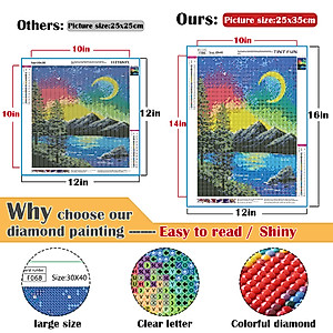TINY FUN 12 Pack Diamond Painting Kits for Adults 5D Diamond Art Kit for Beginners, DIY Paint with Round Full Drill Diamonds Paintings Gem Art for Home Wall Decoration Gift (12X16 Inch