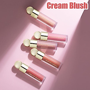 Velvet Liquid Blush, Natural Matte Finish Looking, Dewy Cheek Tint, Soft Cream Face Blush,Moisturizing Lightweight Blendable Feel,Long-Lasting 0.25 oz/7.5ml - 01#