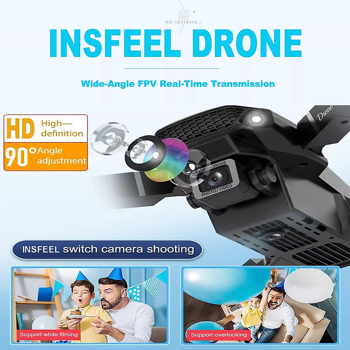 Mini Drone with Camera for Adults - Christmas Toy Gift for Teenage Boy Girl Beginner Age 14 Years Old - RC Quadcopter Multirotors | Foldable UAV | WiFi HD FPV Live Video | One Key Take Off/Land | Altitude Hold | Headless Mode | 360° Flip | Carrying Case (