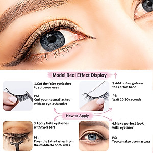 SONAFEEL Short Eye Lashes for Glasses 12mm 14Pairs a Little Cat Eye Effect False Eyelashes Natural Look Handmade Reusable 3d Mink Lashes Pack