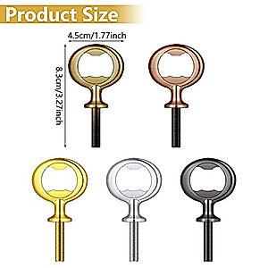 Metal Bottle Opener Blank Stainless Steel Flat Bottle Opener Inserts Kit Threaded Beer Opener Hardware for Valentine's Day Wedding Wine Party Wood Turning DIY Handmade Project Craft (5 Pieces)