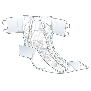Medline FitRight Ultra Adult Diapers, Disposable Incontinence Briefs with Tabs, Heavy Absorbency, Medium, 32''-42'', 20 Count (Pack of 4)