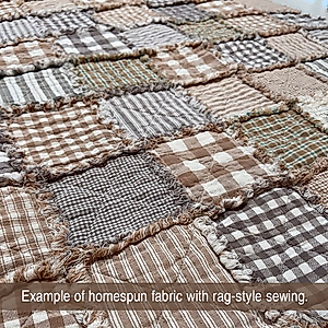 40+ Lightwash Neutral Charm Pack, 5 inch Precut Cotton Gray Taupe Plaid Homespun Fabric Squares by JCS