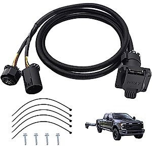 56070 7-Pin 7-Foot Trailer Wiring Harness,Vehicle-Side Truck Bed 5th Wheel & Gooseneck Trailers Extension Compatible with Ford,GMC,Chevrolet,Ram,Dodge,Nissan,Toyota 1997-2021
