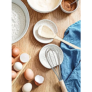 LE TAUCI Spoon Rest for Stove Top, Spoon Holder for Kitchen Counter, Embossment Housewarming Gift, Farmhouse Decor, Ceramic Accessories Utensil Rest - 4.8 inch, Set of 4, White