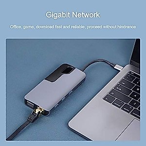 SXYLTNX USB C HUB TypeC to USB 3.0 HUB HDMI-compatibe VGA Adapter 3 Dock 3.5mm Audio RJ45 Adapter