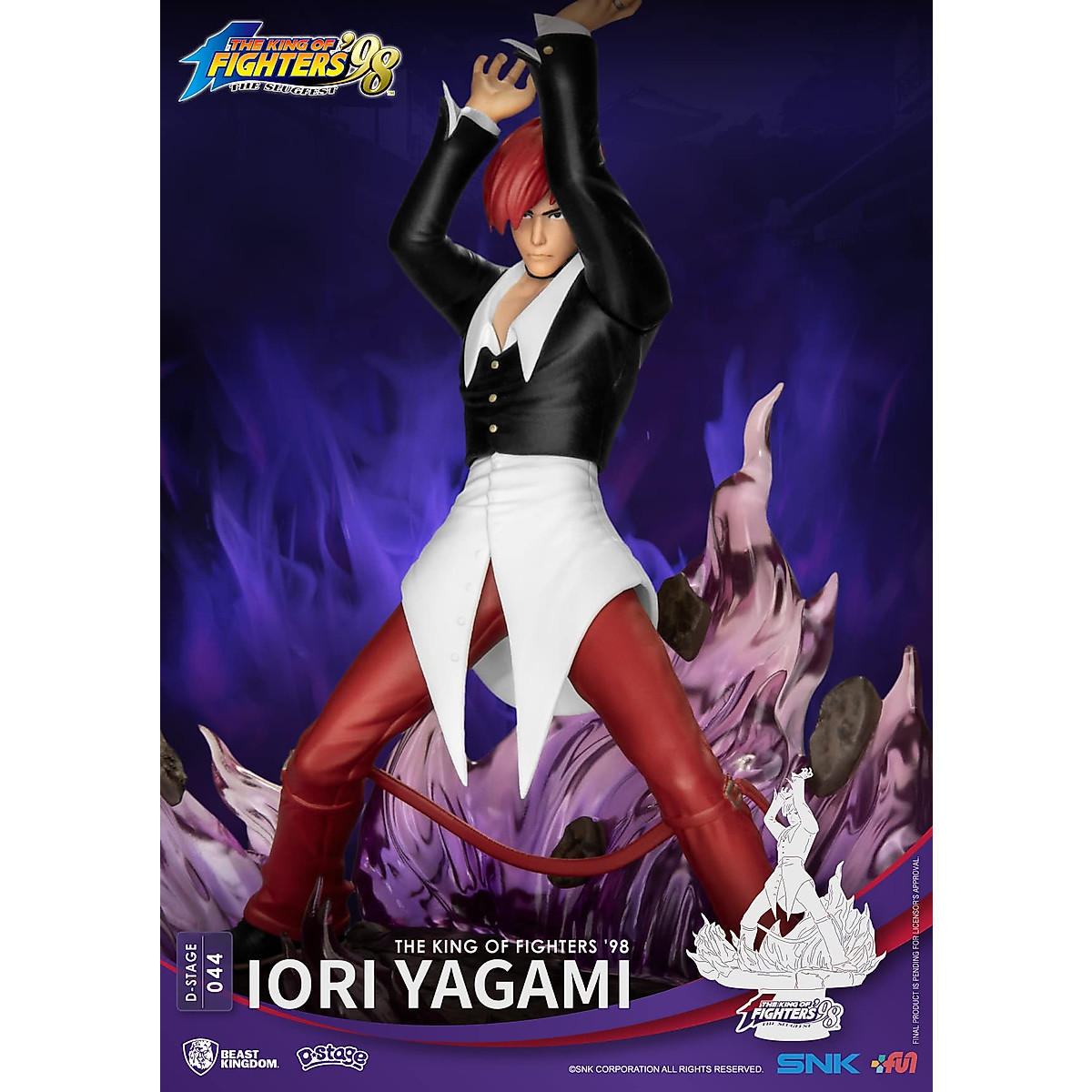 Beast Kingdom The King of Fighters: Iori Yagami DS-044 D-Stage 6-Inch Statue, Multicolor