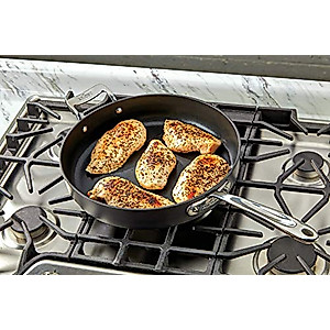 All-Clad Essentials Hard Anodized Nonstick 4 Piece Sauce Pan Set 8, 10.25 Inch, 4 Quart Pots and Pans, Cookware Black & HA1 Hard Anodized Nonstick Griddle 11 x 11 Inch Pots and Pans, Cookware Black