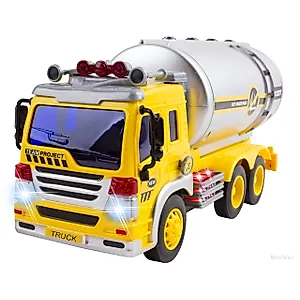 WolVolk Friction Powered Oil Tanker Truck Toy with Lights and Sounds for Kids