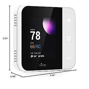 Vine Thermostat for Home with Touchscreen Color Display, WiFi Smart Thermostat Compatible with Alexa and Google Assistant, 7day/8period Programmable, Energy Saving, C-Wire Required, Screen Size 2.8"