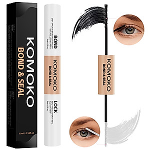 Komoko Lash Bond and Seal (10ml), Cluster Lash Glue for Individual Cluster Lashes, Bond and Seal Lash Glue Super Strong Hold and Long Lasting 48-72 Hours, Waterproof Eyelash Glue & Lash Extension Glue