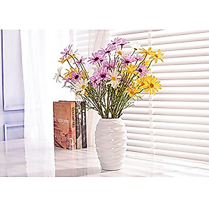 Artfen 10pcs Artificial Daisy Flowers Flower Arrangements for Home Hotel Office Wedding Party Garden Craft Art Decor Each Approx 21" High No Vase White