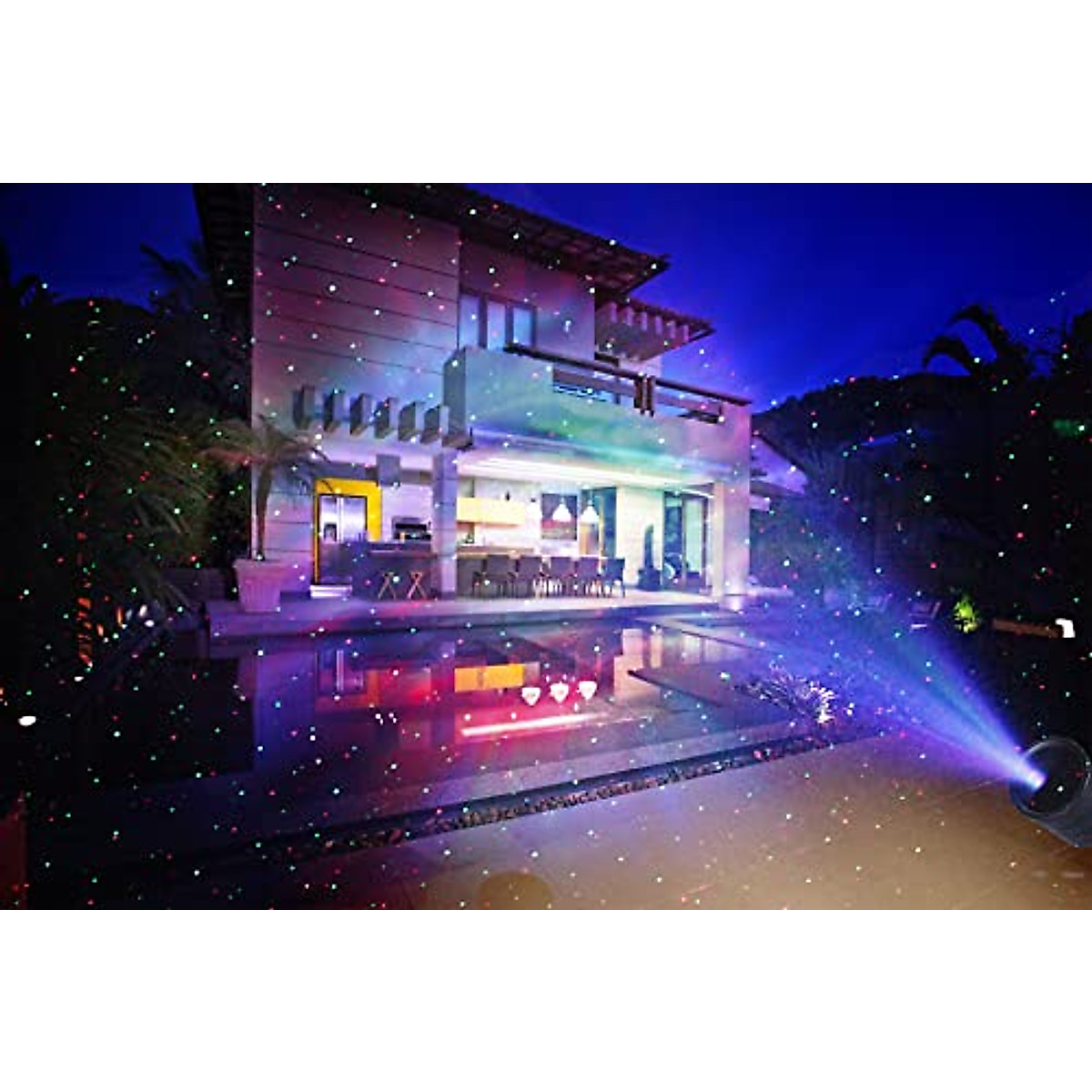 Wisely Christmas Projector Laser Lights, Led Waterproof Christmas Laser Lights Landscape Spotlight Red and Green Star Show Decorative for Bedroom Outdoor Garden Patio Wall Holiday Party
