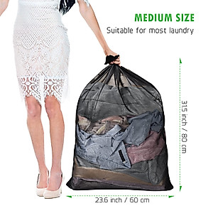 2 Pack Mesh Laundry Bags 24 x 32 inch Laundry Garment Bag Mesh Large Lingerie Wash Bags Zippered Garment Washing Net for Underwear Hosiery Blouse Sweater Dress