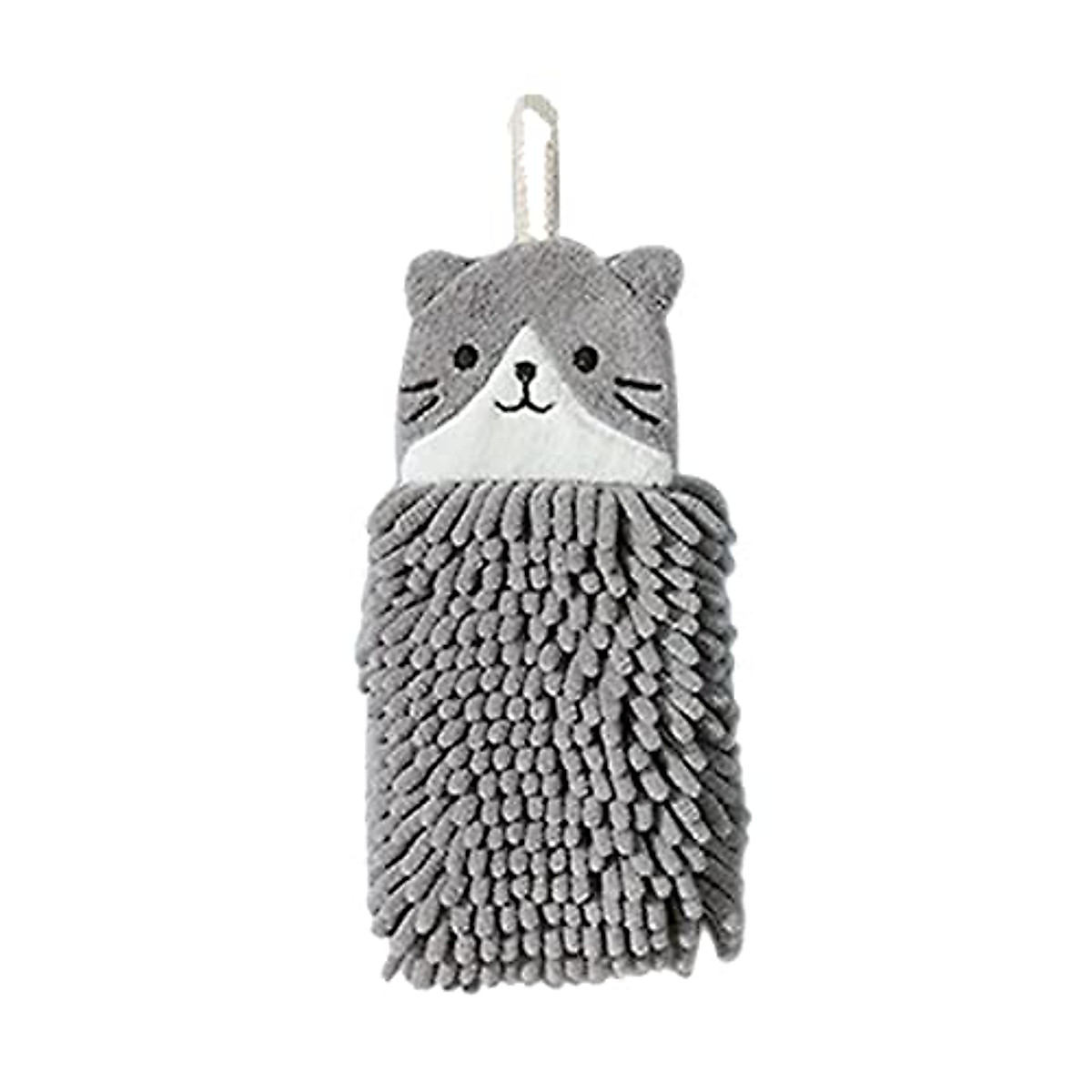 GTONEE Cute Cat Hand Towel Chenille Hand Towel Ball Ultra Soft and Highly Absorbent Thick Hanging Children Hand Towel Quick Drying Bathroom Towel Kitchen Towel