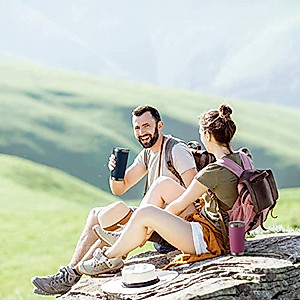 Rambler 20 oz. Stainless Steel Vacuum Insulated Tumbler w/MagSlider Lid there are two layers, Reusable Travel Drinking Mug Cup Hot and Cold Tea Coffee Ice beer for Car Office Desk Home (BLUE)