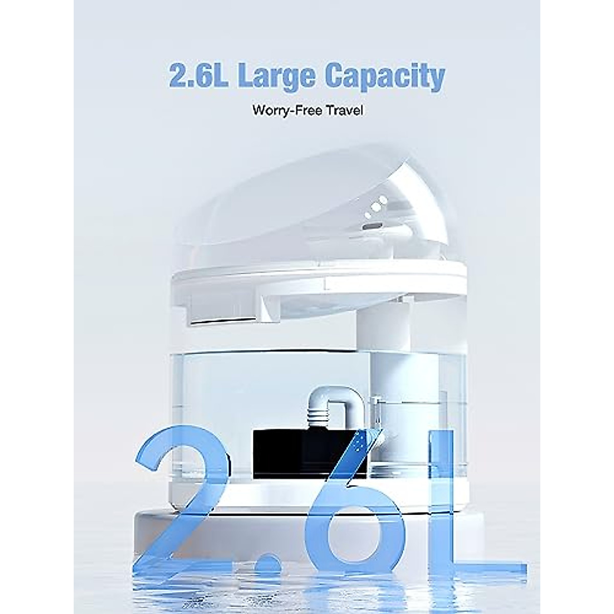 CATLINK Cat Water Fountain with Wireless Pump, 91.71oz/2.6L, Ultra Quiet, Ultrafiltration, Health Monitoring, for Cat Inside, App Control, Automatic Pet Drinking Fountains, CATLINK Pure 2