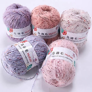 Mohair Yarn for Woven Hand Knitting Crochet Knitting for Sweater Scarf Hathilos 50g/Ball (Color : 13)