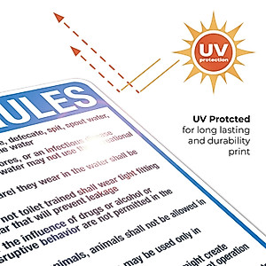 Sigo Signs, West Virginia Pool Rules Sign, Complies with State of West Virginia Pool Safety Code, 24x30 Inches, 55 mil Thick HDPS (high Density polystyrene), Made in USA