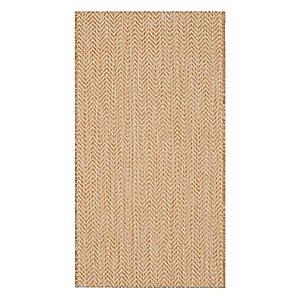 SAFAVIEH Courtyard Collection Accent Rug - 4' x 5'7", Natural & Cream, Non-Shedding & Easy Care, Indoor/Outdoor & Washable-Ideal for Patio, Backyard, Mudroom (CY8022-03012)