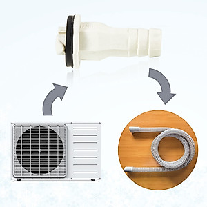 4 Pieces 15 mm/ 0.6 Inch Drain Hose Connector Elbow Fitting Air Conditioner Drain Hose Connector Air Conditioner Drain Hose Adapter with Stainless Steel Hose Hoop for Mini-Split and Window