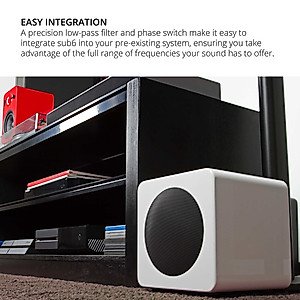 Kanto SUB6 6-inch Powered Subwoofer - Matte White