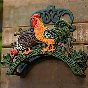 SKipdr Cast Iron Garden Hose Reel Storage Holder Hose Hanger Holder Wall Mounted Rack Decorative Cock