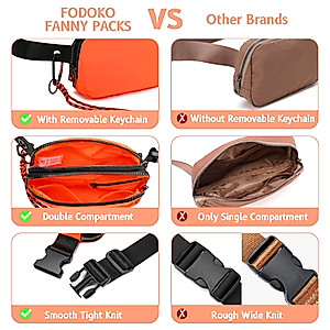 FODOKO Fanny Packs for Women Men, Fashionable Belt Bag Waist Pack for Women with Adjustable Strap, Bum Bag for Running Hiking Travel Workout (Ivory)