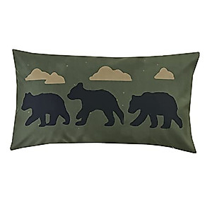 De Leon Collections Bear Camp Decorative Accent Throw Pillow, Lumbar, Green/Black/Brown
