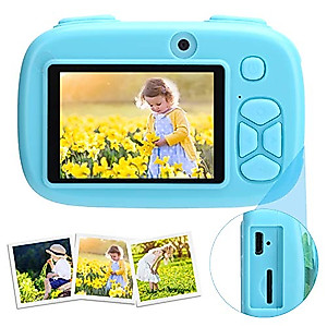 SMICH Digital Cameras, Children Camera, Portable Hd 1080P 600Mah Rechargeable Battery with A Lanyard for Thanksgiving Children(Blue)
