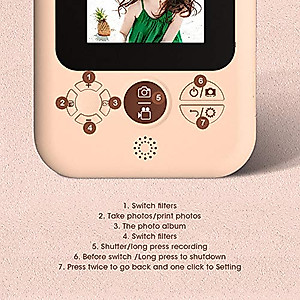 Jeanoko Children Digital Camera, 1500 MAh High Capacity Battery USB Universal Charging Children Print Camera HD Take Pictures for Children Toy