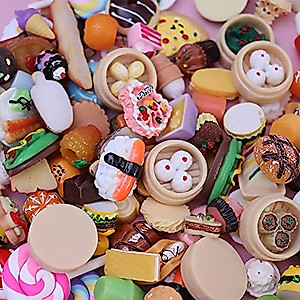 150 Pieces Miniature Food Drink Bottles Soda Pop Cans Pretend Play Kitchen Game Party Accessories Toy Hamburger Cake Ice Cream Tableware for 1/12 Doll House