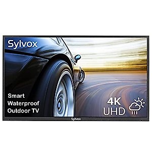 SYLVOX 65 Inch Outdoor TV, Waterproof 4K Smart TV, High Brightness,7x16(H) Commercial Grade, Supports Bluetooth & Wi-Fi, Suitable for Partial Sun(Deck Series 2022)