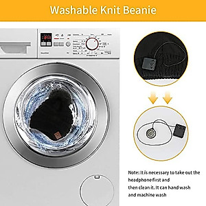 ChenFec Bluetooth V5.0 Beanie Hat for Women & Men, 5Hrs Music, Washable, Unisex, Winter Outdoor Sports Essentials, Black