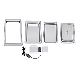 Stainless Steel Buffet Set, 300W Commercial Food Warmer, Full-Size 1 Pot Steam Table with Lid, Electric Food Warmers, Grade Stainless Steel Buffet Equipment, Fits 20.87 x 13 Pan