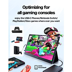 C-FORCE Display CF011X Pro4 15.6-inch UHD 4K IPS 8 bit USB-C HDMI 3840x2160 Screen 60Hz with USB-C RadomPlug Monitor for Xbox, Playstation, Nintendo Switch, Mac, S20