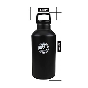 Tahoe Trails Water Bottle, 64 oz, Black