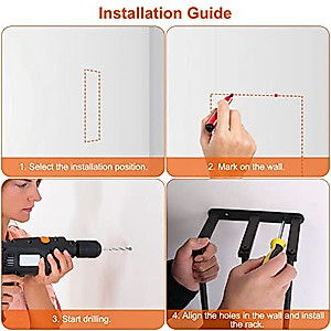 KOCASO Towel Rack Wall Mounted Towel Storage 75cm Bathroom Towel Holder Hold 6 Large Bath Sheets, 3 Bar Rail Bath Towel Racks, Bathroom Towel Storage Rack for Rolled Salon Towel