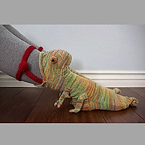 HHAMZONE 1 Pair Knit Crocodile Socks for Women and Men, Christmas Novelty 3D Creative Cartoon Animal Socks (Chameleon)