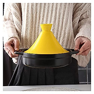 Easy Clean Moroccan Enameled eramic Tagine Pot With 2 Handle And Lid Different Cooking Styles For Home Kitchen 22.5.29