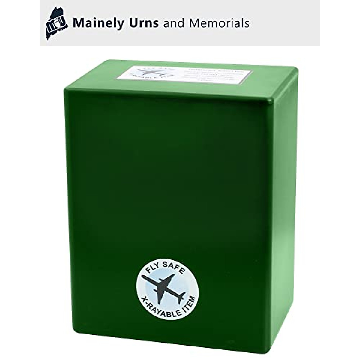 TSA Approved Fly-Safe and Temporary Travel Cremation Urn Kit for Human Ashes - Airline Friendly - 200 Cubic Inch Capacity - Airline-Ready Green Plastic Urn with Included Travel Box